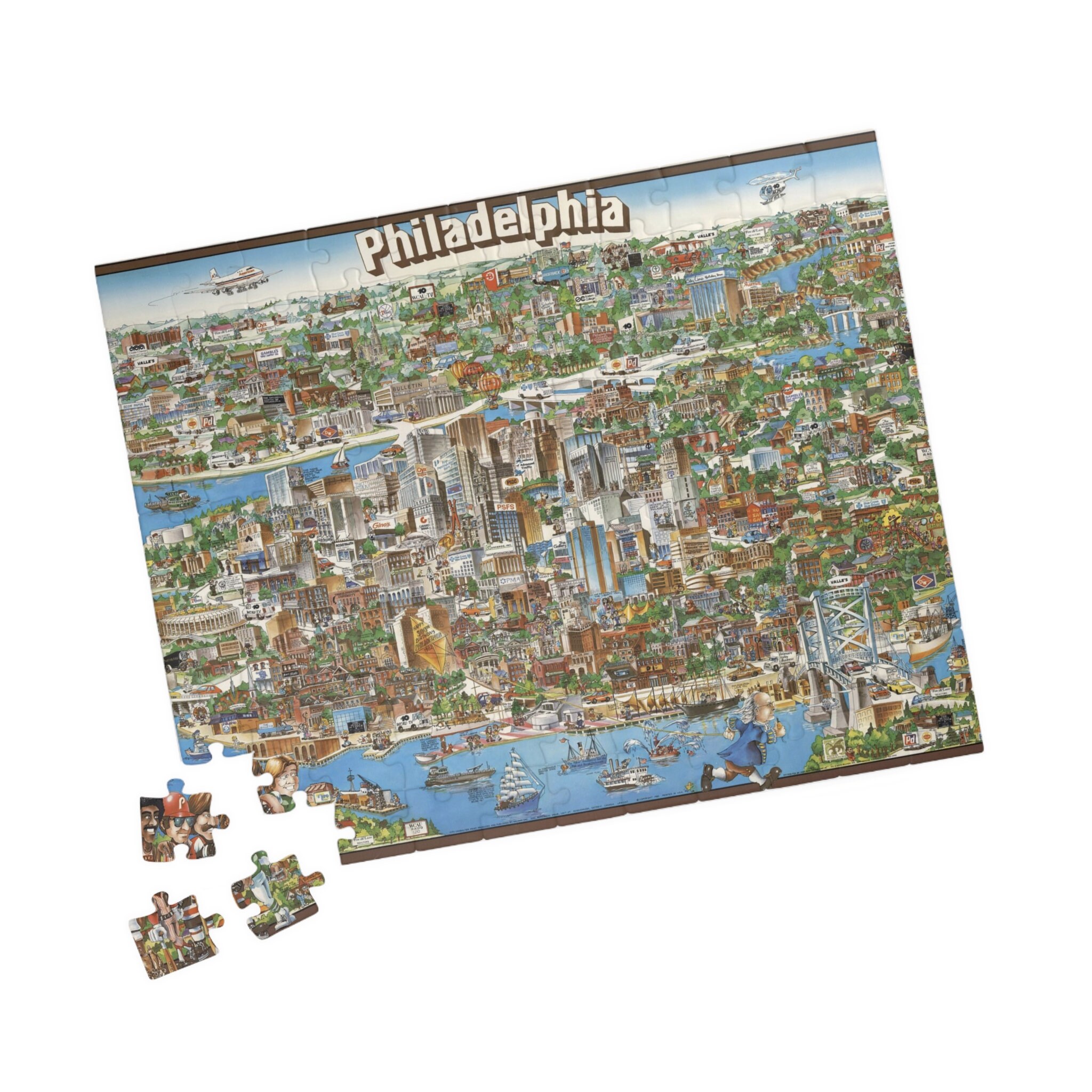 Philadelphia Map Puzzle Philadelphia Puzzle for Adults Philadelphia ...