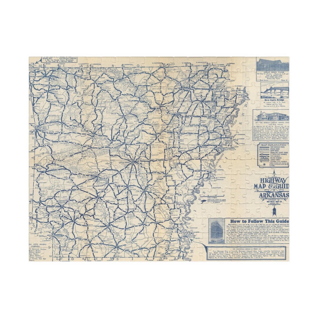 Arkansas Map Puzzle - Arkansas Puzzle for Adults - Arkansas Jigsaw ...