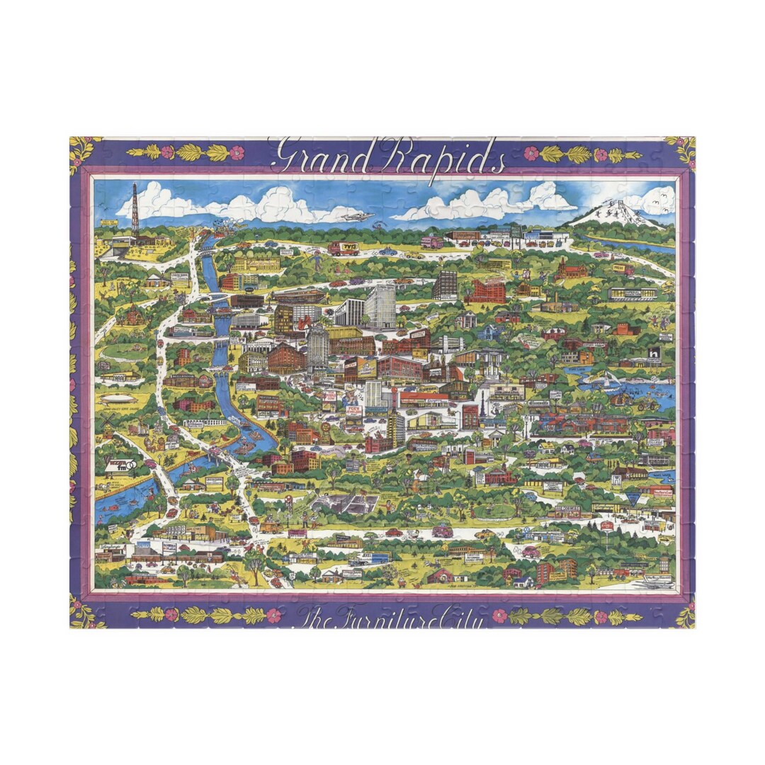 Grand Rapids Map Puzzle - Grand Rapids Puzzle for Adults - Grand Rapids ...