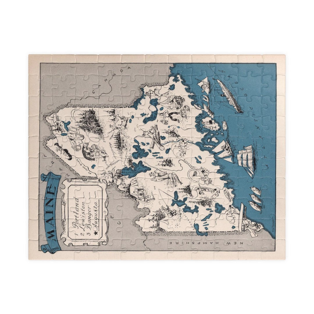 Maine Map Puzzle Maine Puzzle for Adults Maine Jigsaw Puzzle 500 Piece ...