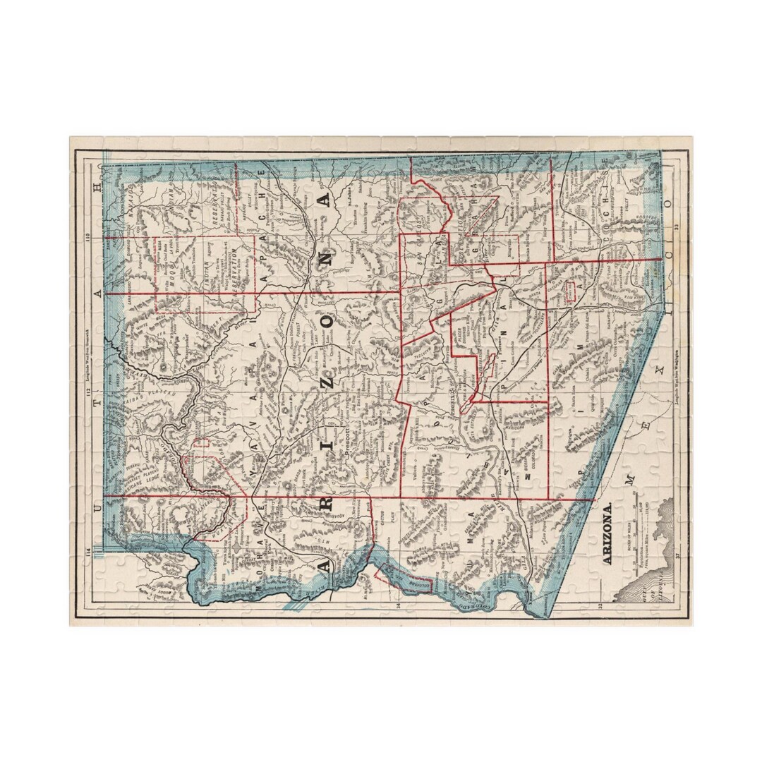 Arizona Map Puzzle - Arizona Puzzle for Adults - Arizona Jigsaw Puzzle ...