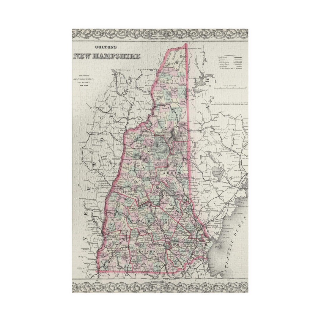 New Hampshire Map Puzzle - New Hampshire Puzzle for Adults - New ...