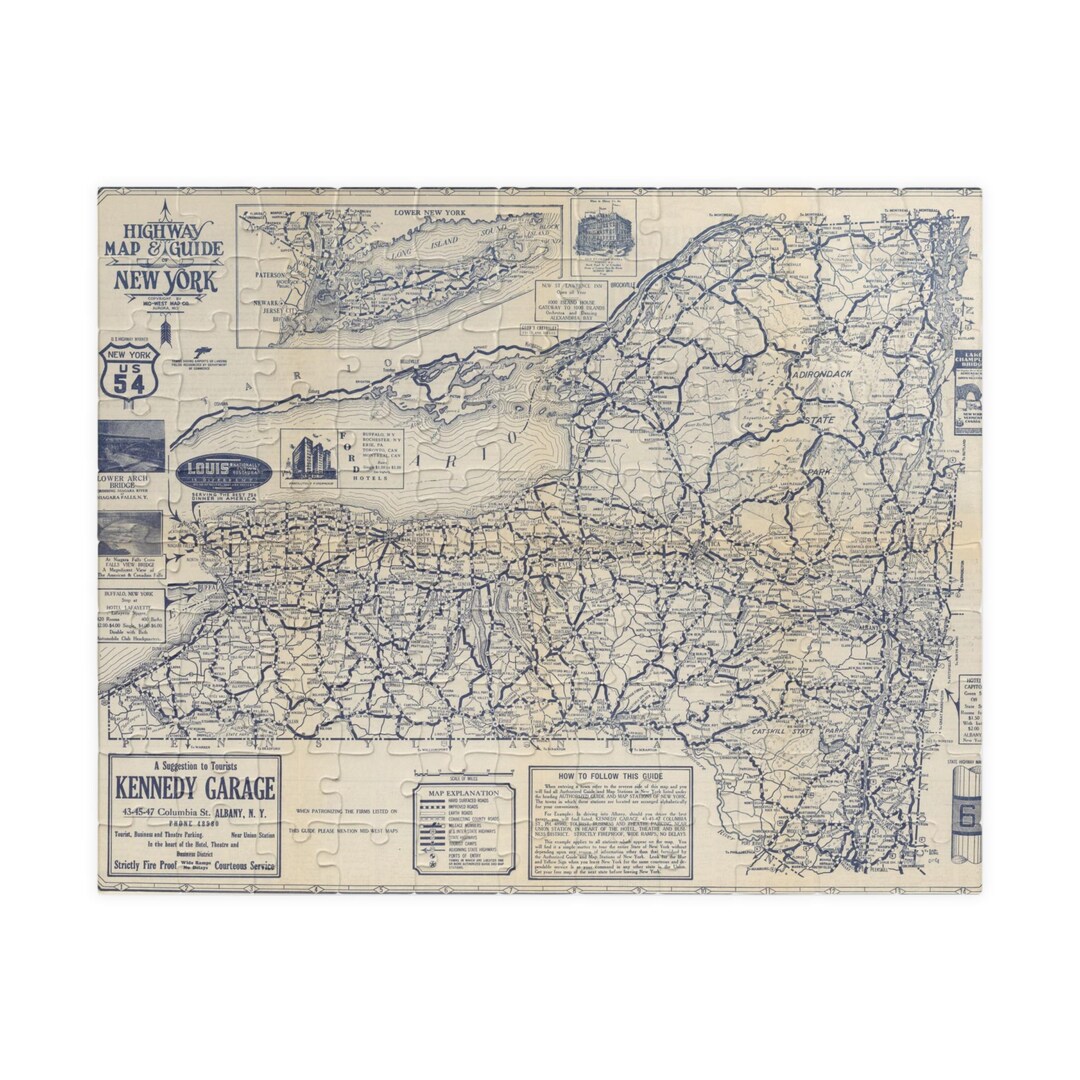 New York Map Puzzle - New York Puzzle for Adults - New York Jigsaw ...