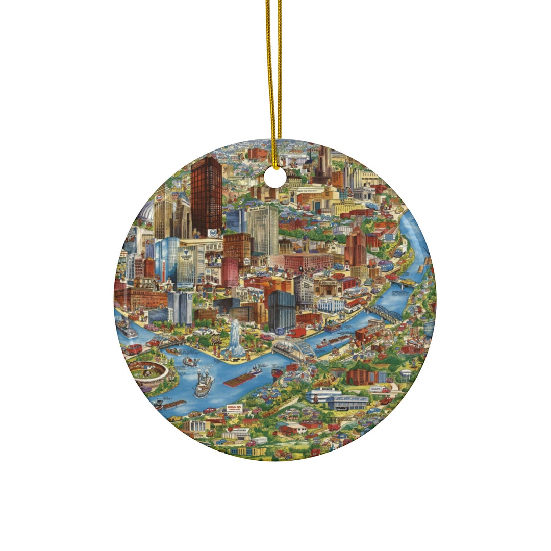 Pittsburgh Map Ornament - Pittsburgh Ornament - Pittsburgh Gift ...
