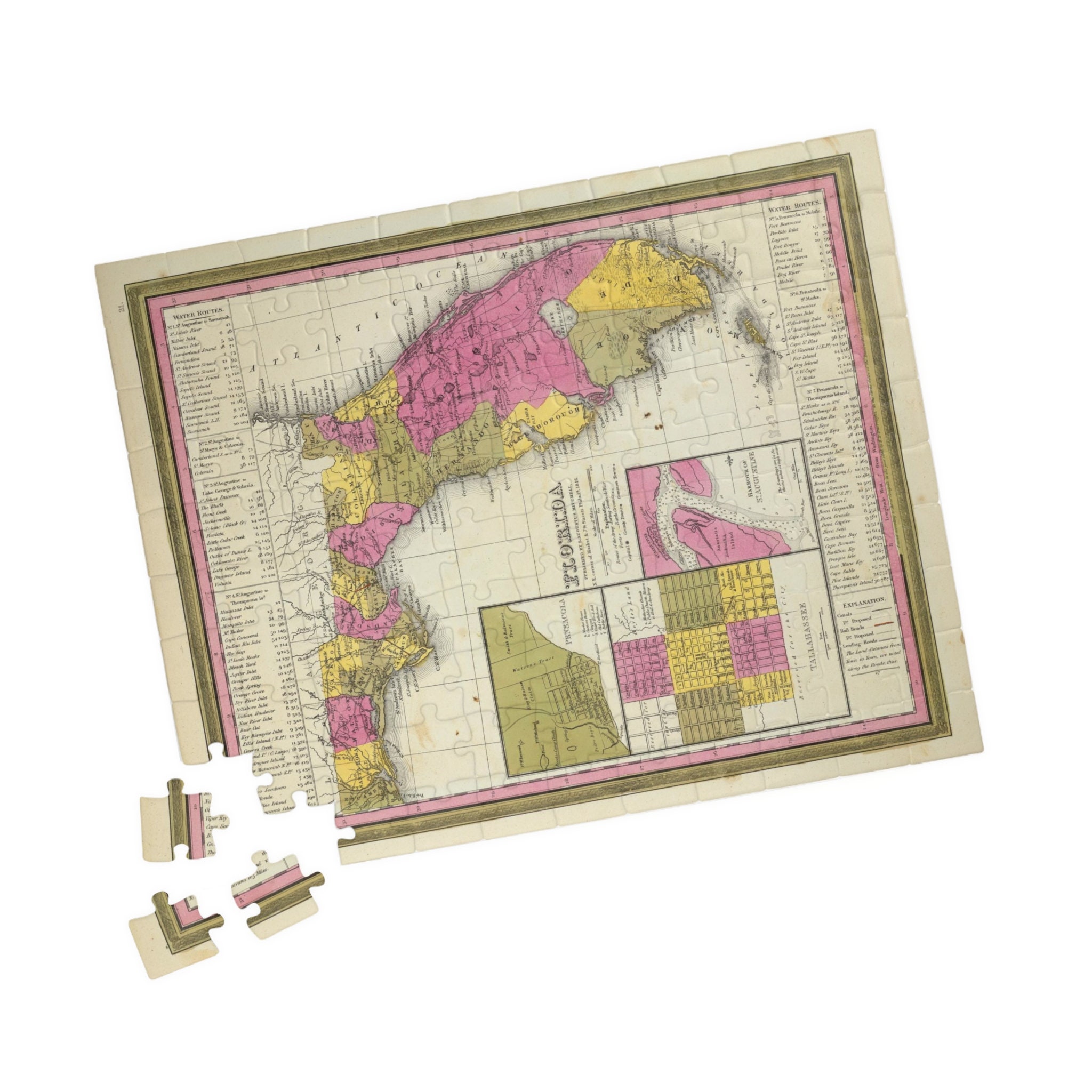 Florida Map Puzzle Florida Puzzle for Adults Florida Jigsaw Puzzle 500 ...