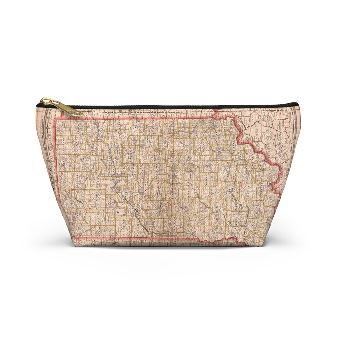Indiana Map Pouch Vintage Indiana Map Indiana Gift Indiana Wristlet ...