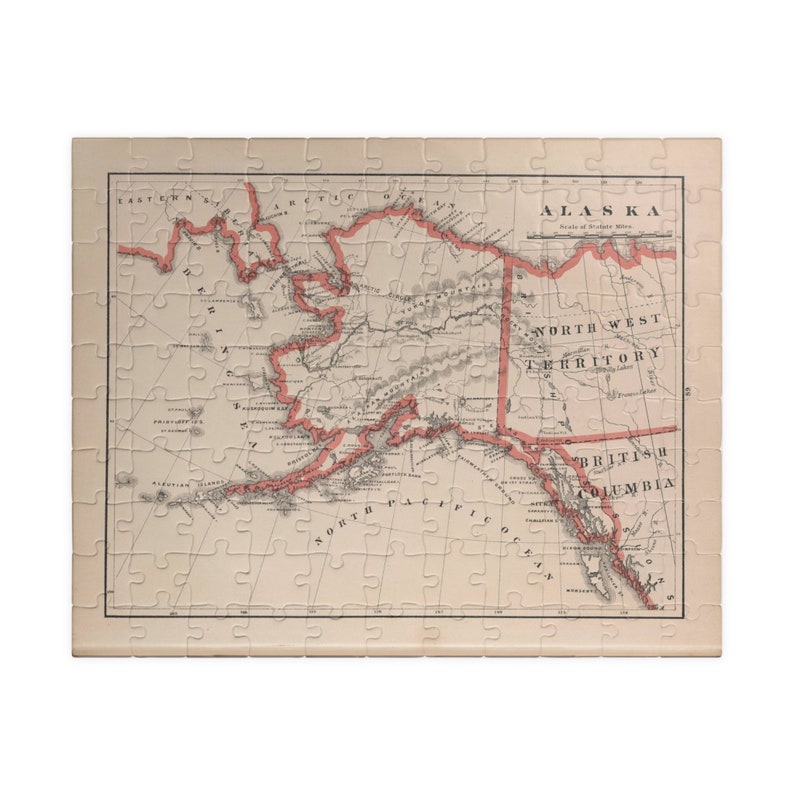 Alaska Map Puzzle Alaska Puzzle for Adults Alaska Jigsaw Puzzle 500 ...