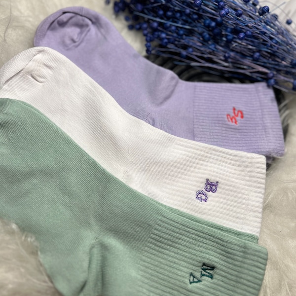 Custom Logo Embroidered Socks - Etsy