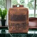 Handmade Vintage 100% Pure Buffalo Leather Backpack Rucksack Travel ...