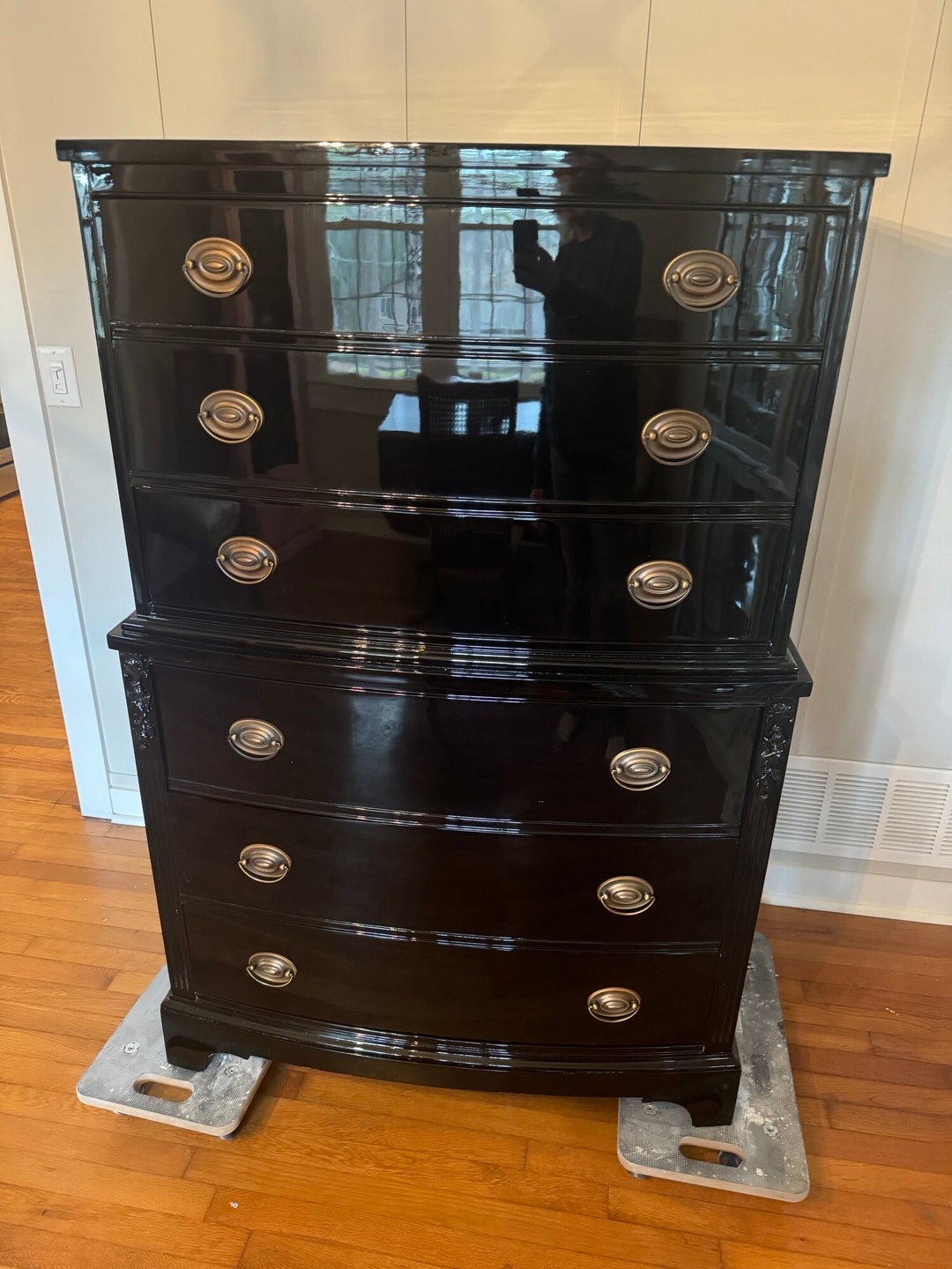 Elegant Vintage Piano Black Highboy Dresser - Etsy
