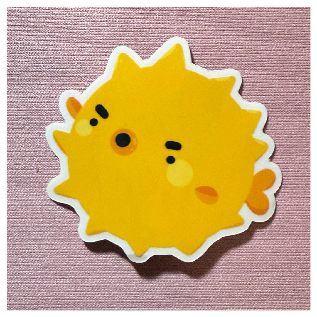 Angry Pufferfish Sticker - Etsy