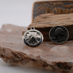 925 Silver Mount Rainier Pendant: 3D Topographic Relief Mountain ...