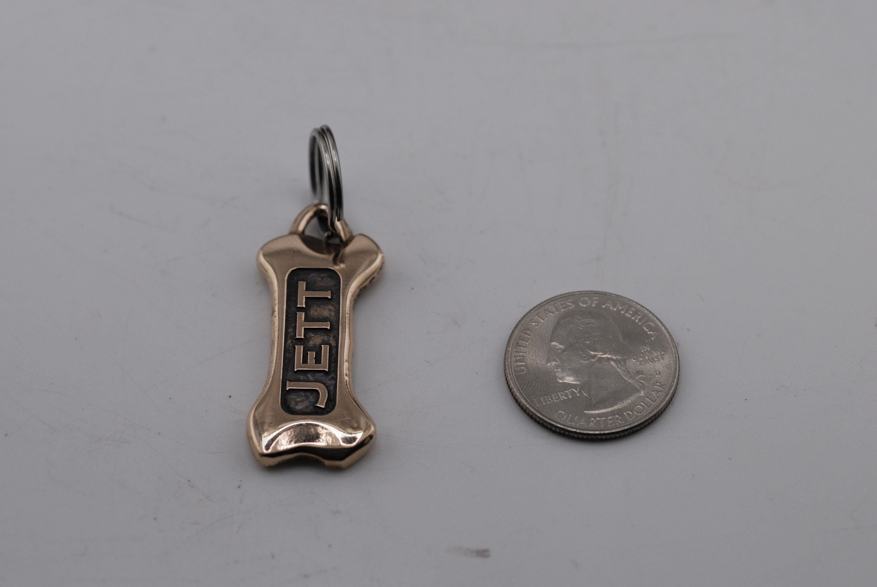 Custom Bronze Dog Bone Tag: 3D Sculpted Pet ID - Etsy