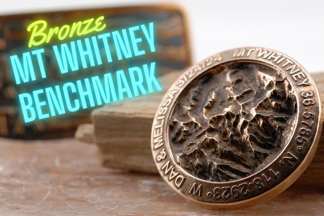Bronze Mount Whitney Custom Benchmark | Customizable 3D Topographic ...