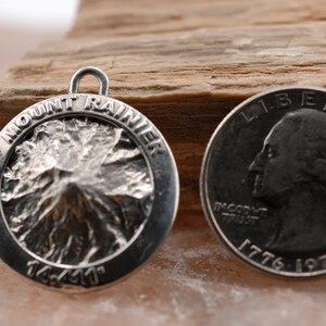 925 Silver Mount Rainier Pendant: 3D Topographic Relief Mountain ...