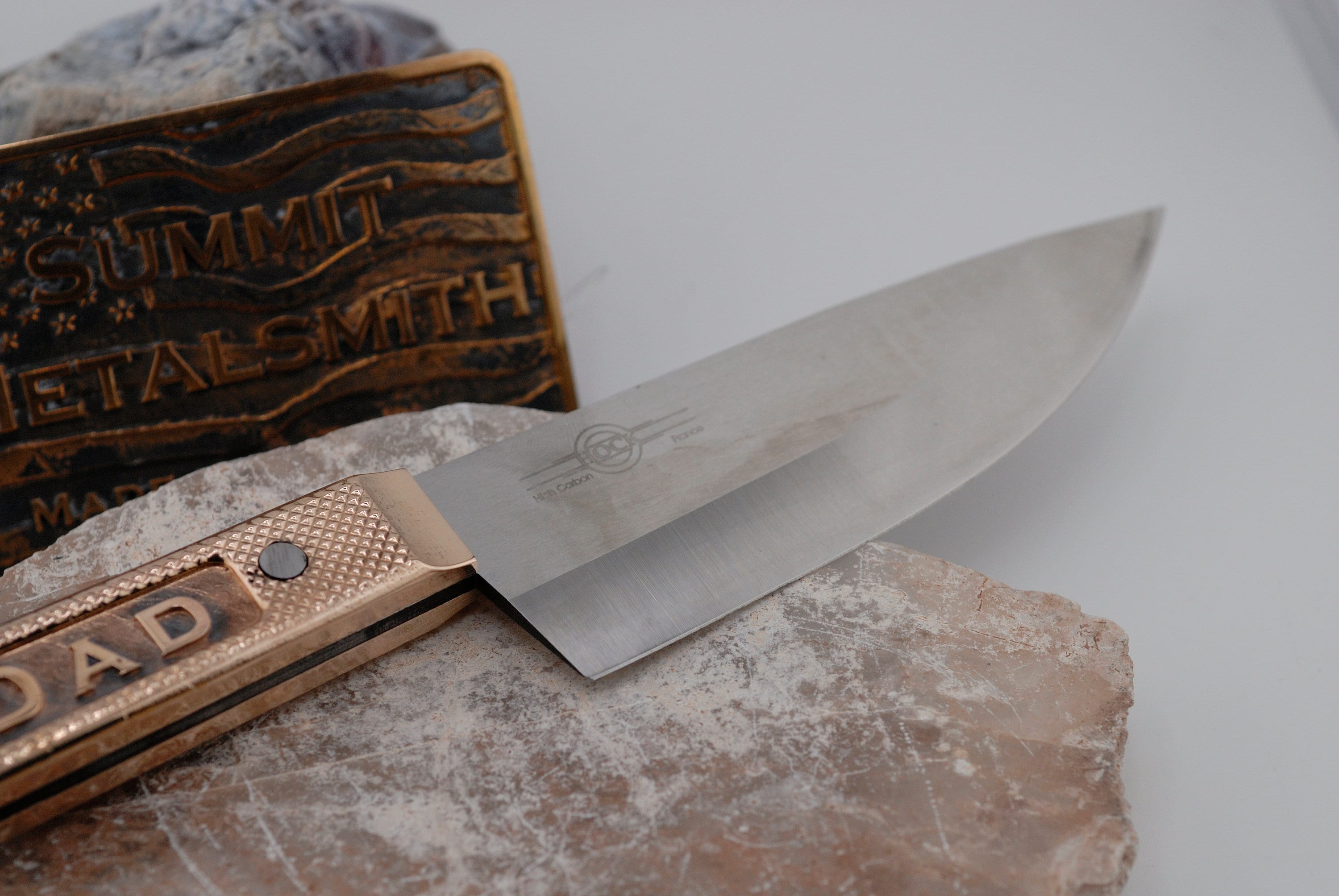Custom Bronze Grip Chef Knife Design Your Own Cast Bronze Knife Hand ...