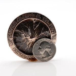 Bronze Mount Rainier Custom Benchmark | Customizable 3D Topographic ...