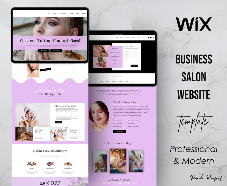 Salon Wix Website, Wix Website Template, Professional Wix Website ...