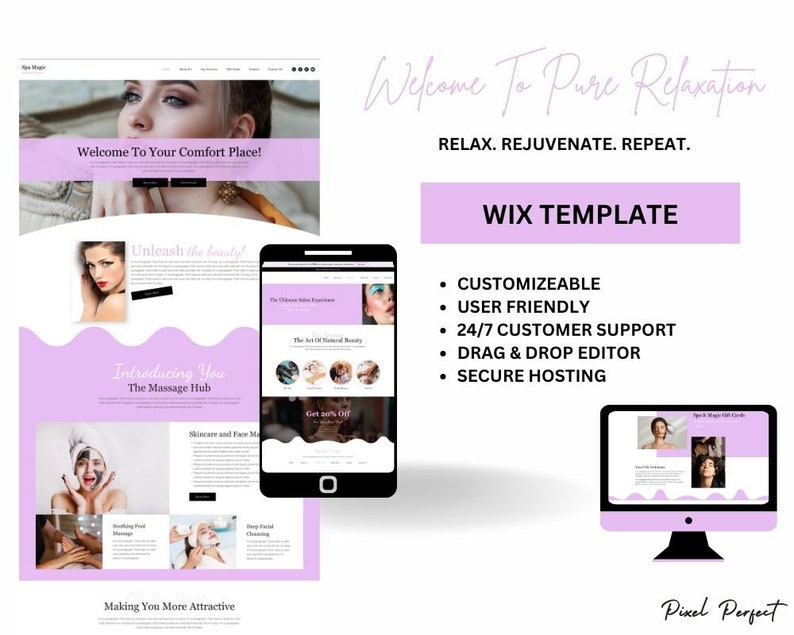 Salon Wix Website, Wix Website Template, Professional Wix Website ...