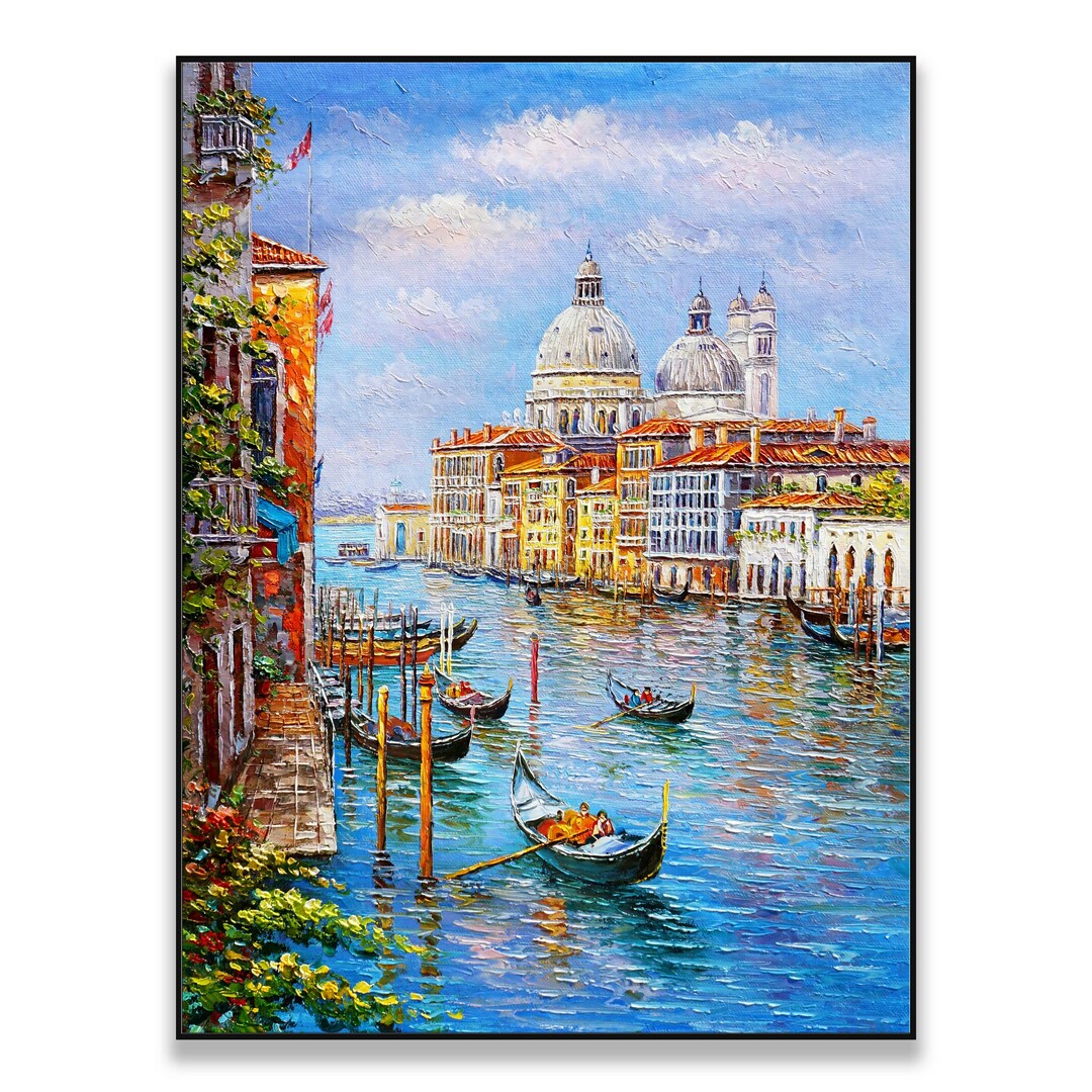 Venice Gondola Oil Painting – Elegant Italian Canal Art - Etsy