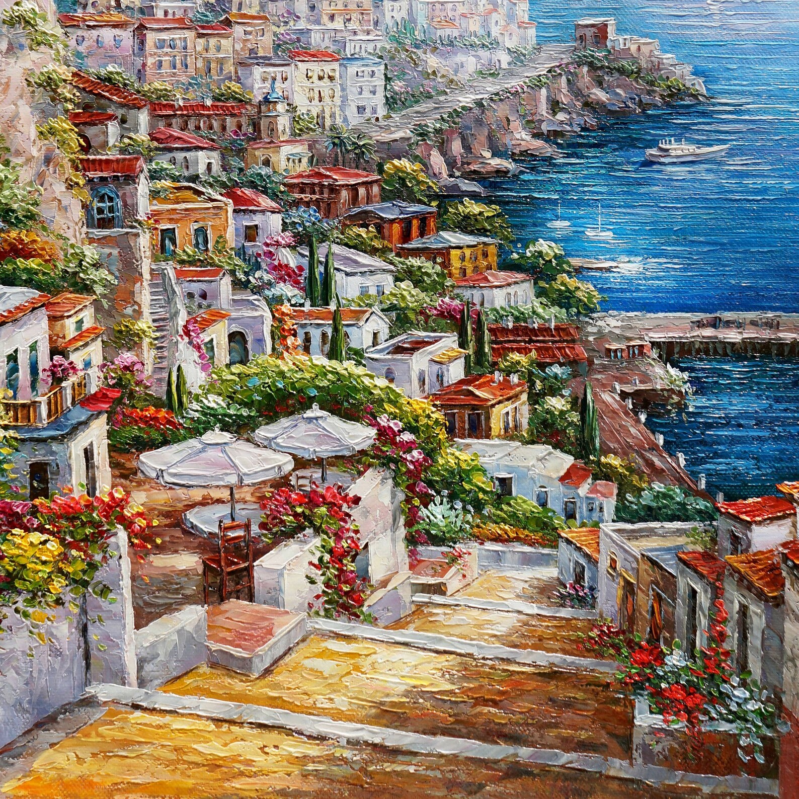 Capri Painting, Amalfi Coast Painting, Italian Coastal Painting - Etsy