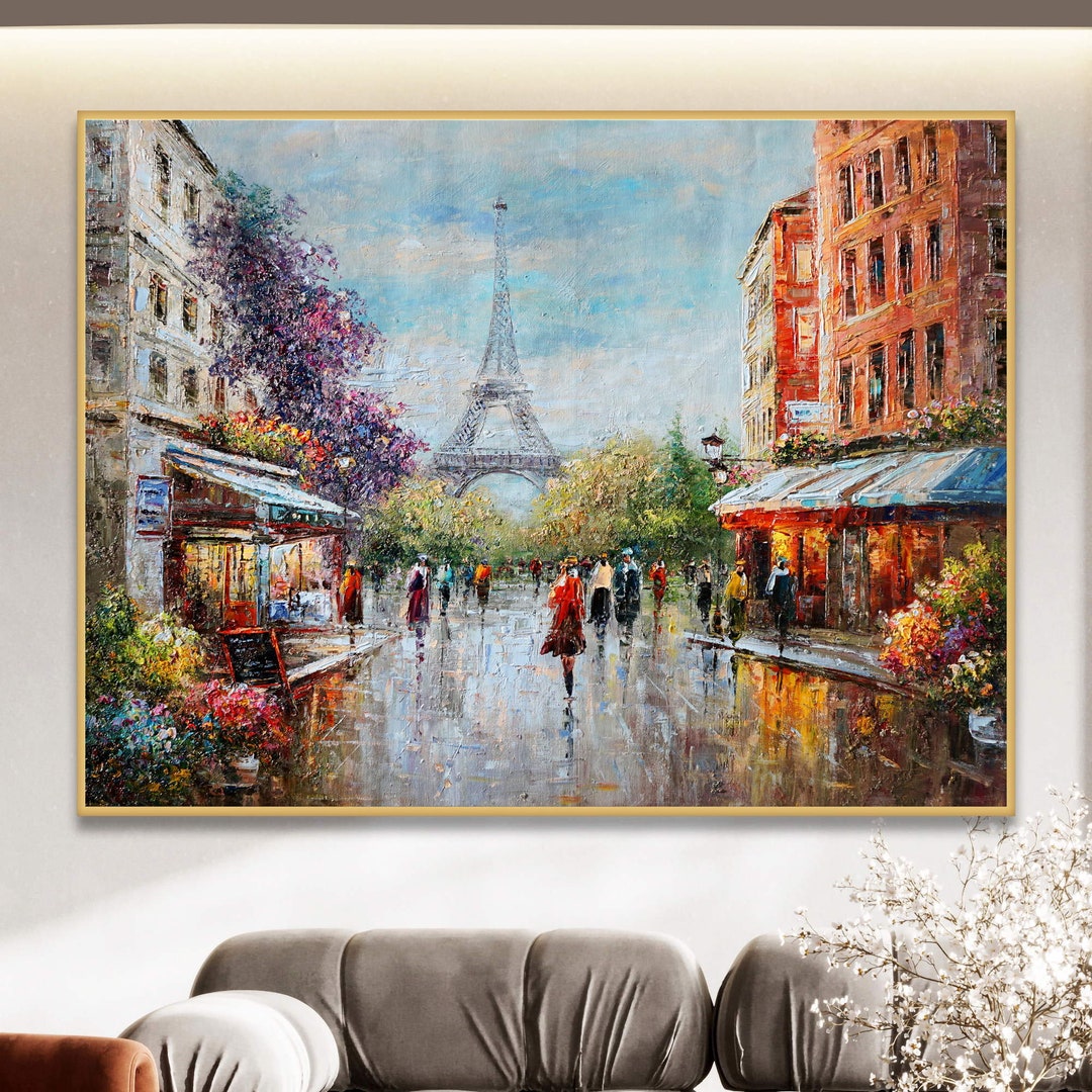 Paris Eiffel Tower Springtime Impressionist Cityscape Original Oil ...