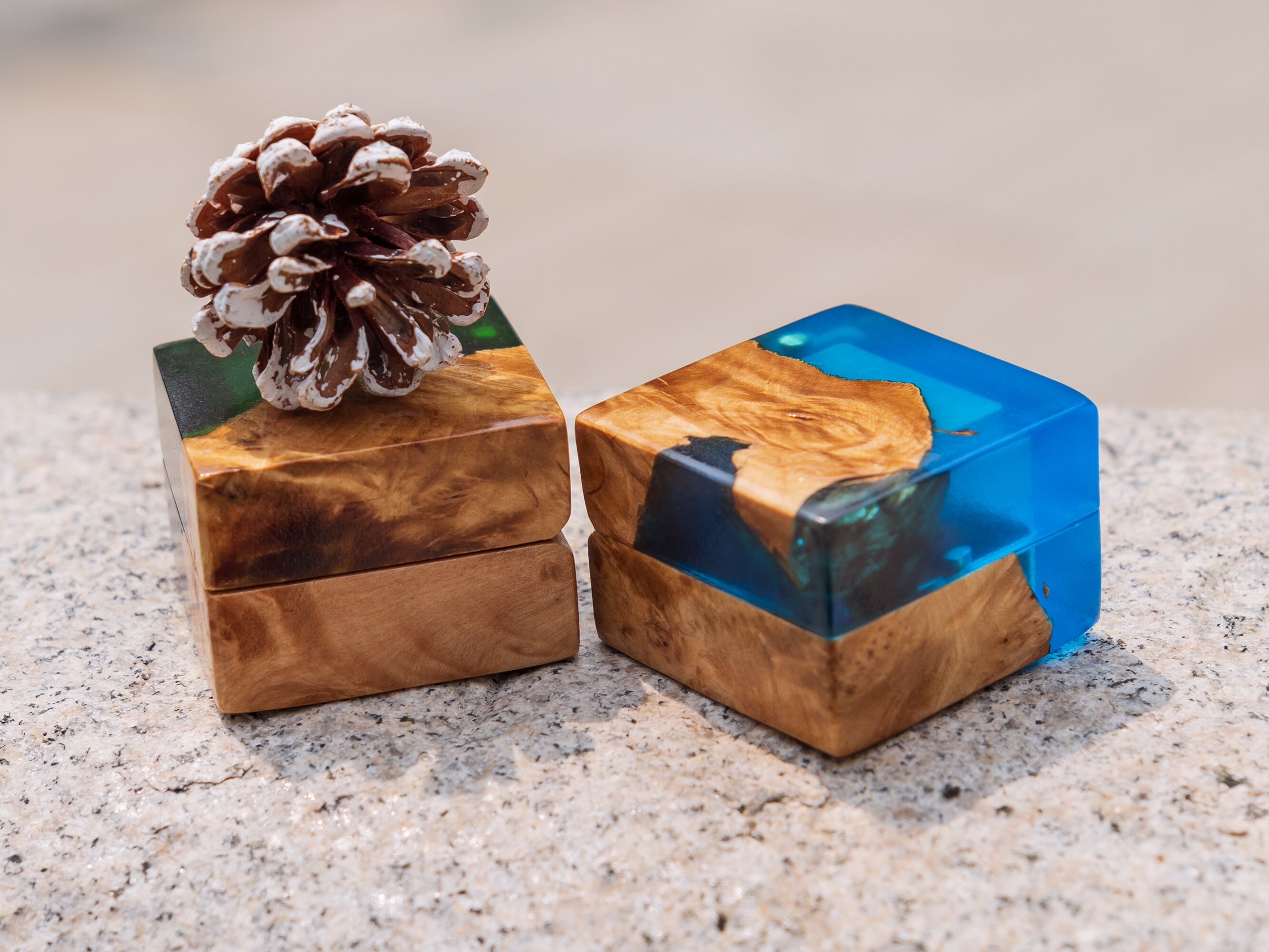 Epoxy Resin Engagement Ring Box,resin & Wood Engagement Ring Box,charm ...