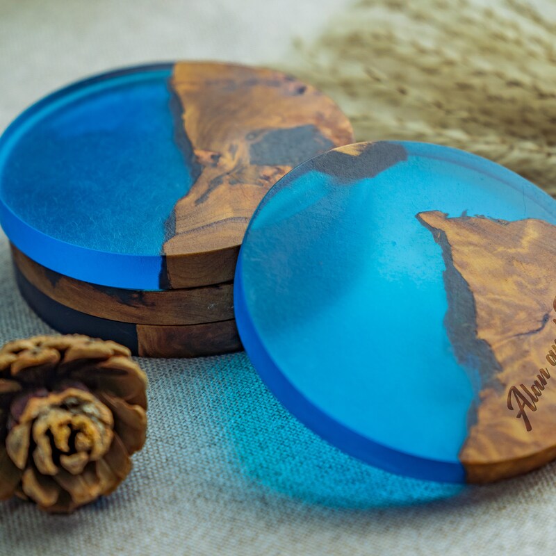 Wood Resin Coasters - Etsy