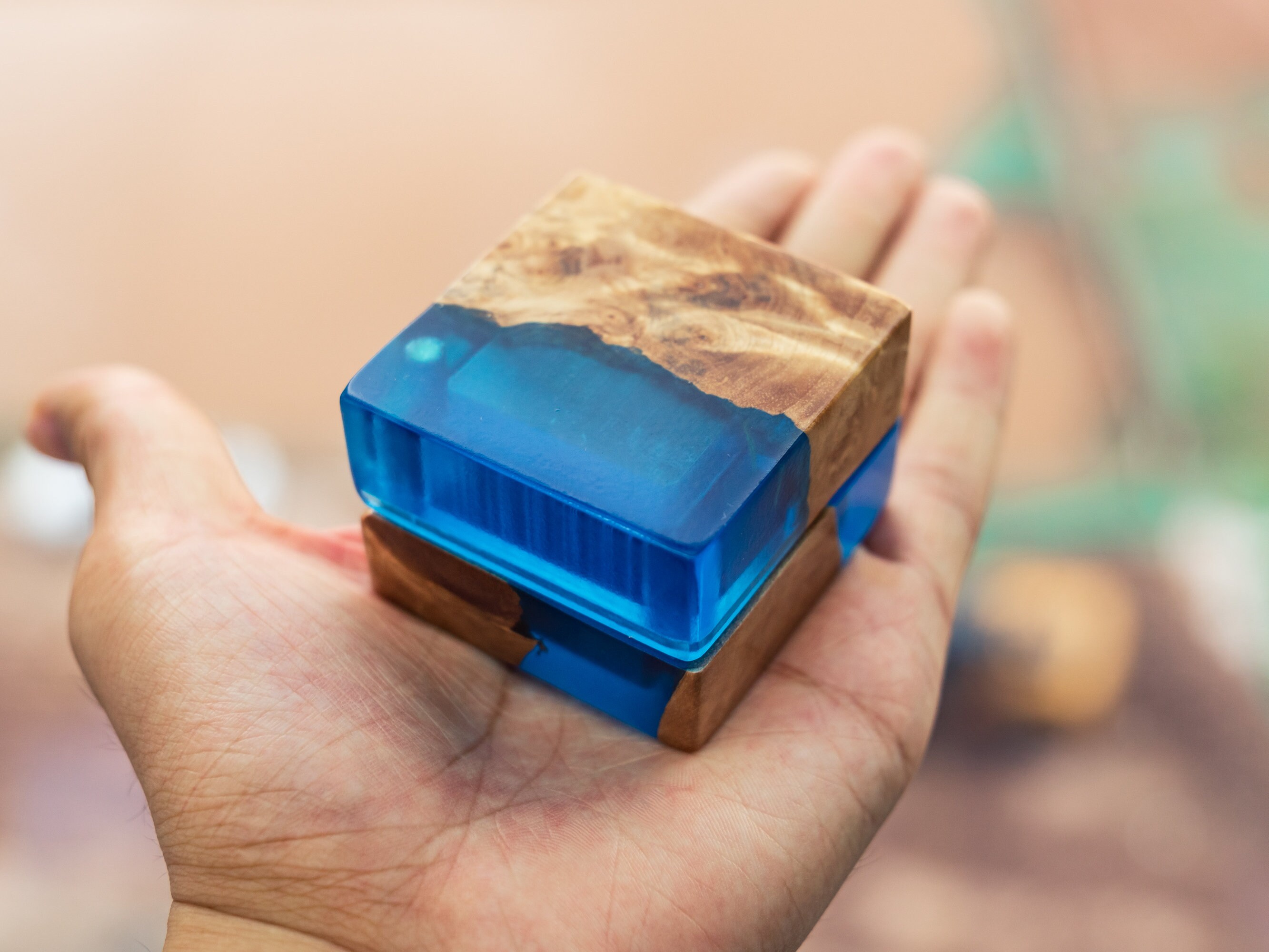 Epoxy Resin Engagement Ring Box,resin & Wood Engagement Ring Box,charm ...