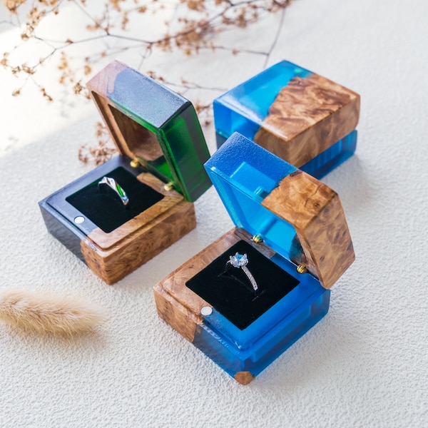 Resin and Wood Ring Holders - Etsy