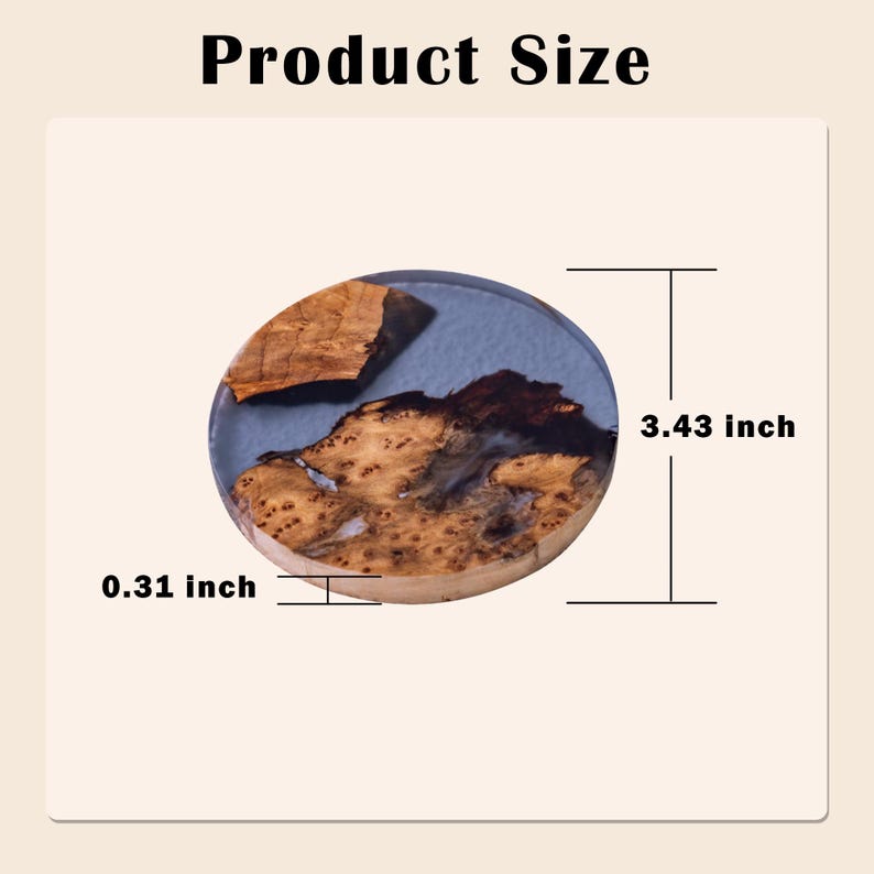 Alaskan Cypress Burl Wood Epoxy Resin Coasters – Black Accent Drinkware ...