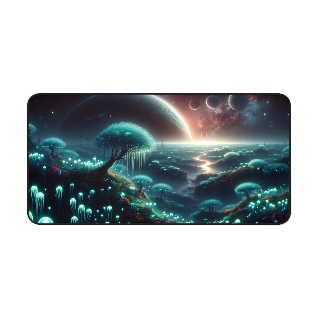 Bioluminescent Alien World Desk Mat 31.5x15.5 - Etsy