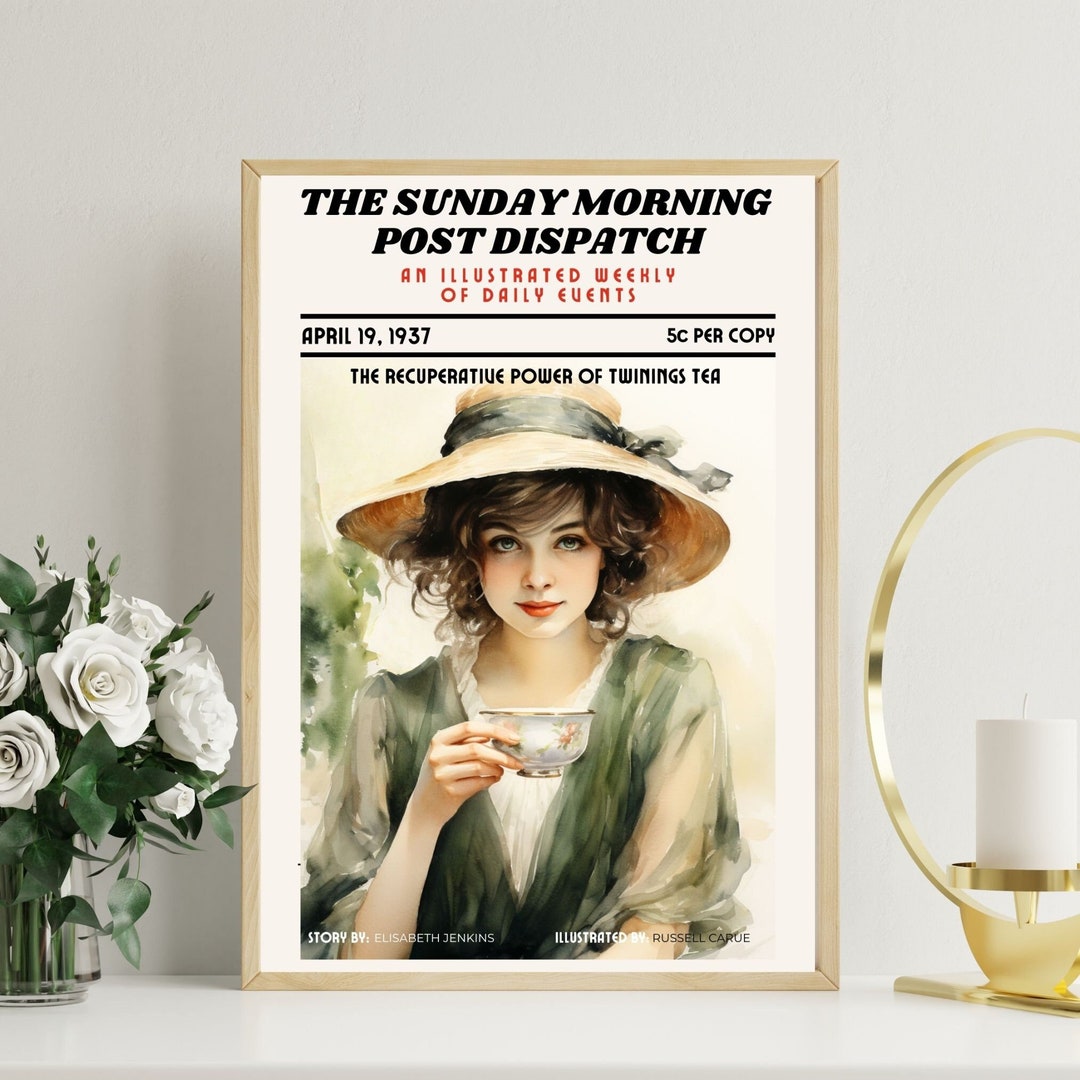 Power of Twinings Tea, Vintage Wall Art, Home Decor Wall Art, Vintage ...