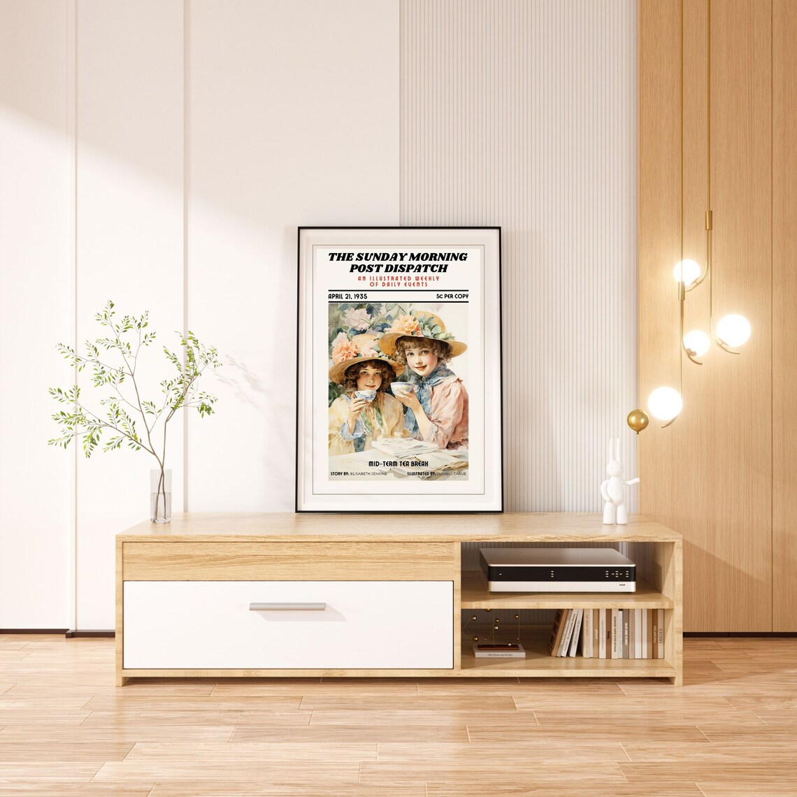 Mid-term Tea Break, Vintage Wall Art, Home Decor Wall Art, Vintage ...