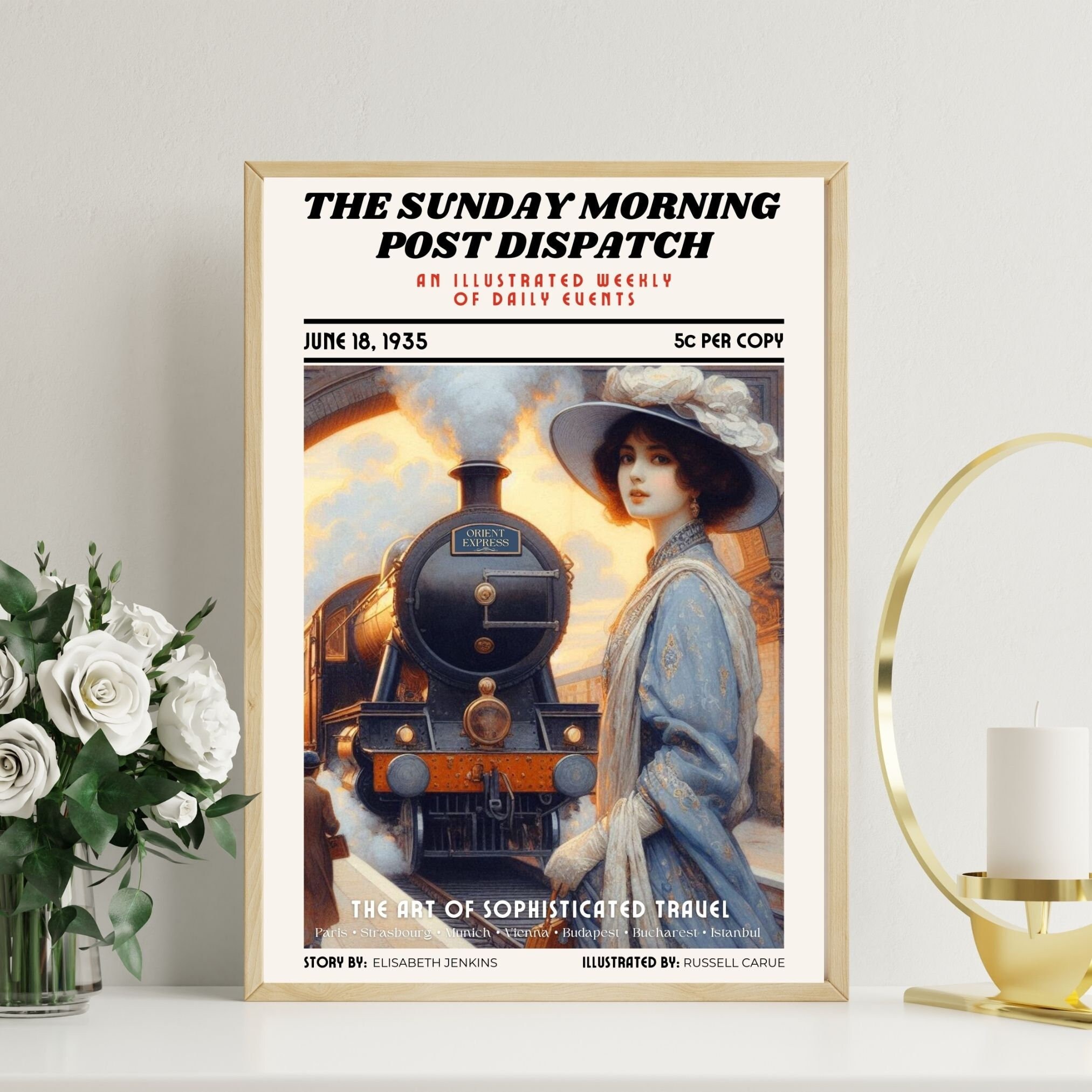 The Orient Express, Vintage Wall Art, Home Decor Wall Art, Orient ...