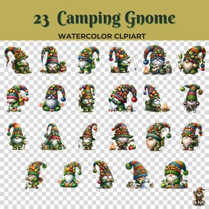 Gnome Clipart 2, Camping Gnome, Gnomes Clipart, Gnome Camping, Cute ...