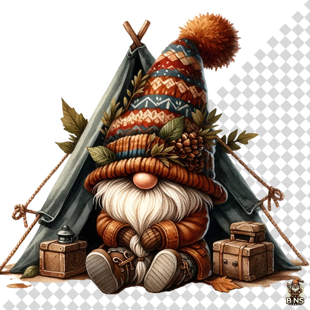Gnome Clipart 1, Camping Gnome, Gnomes Clipart, Gnome Camping, Cute ...