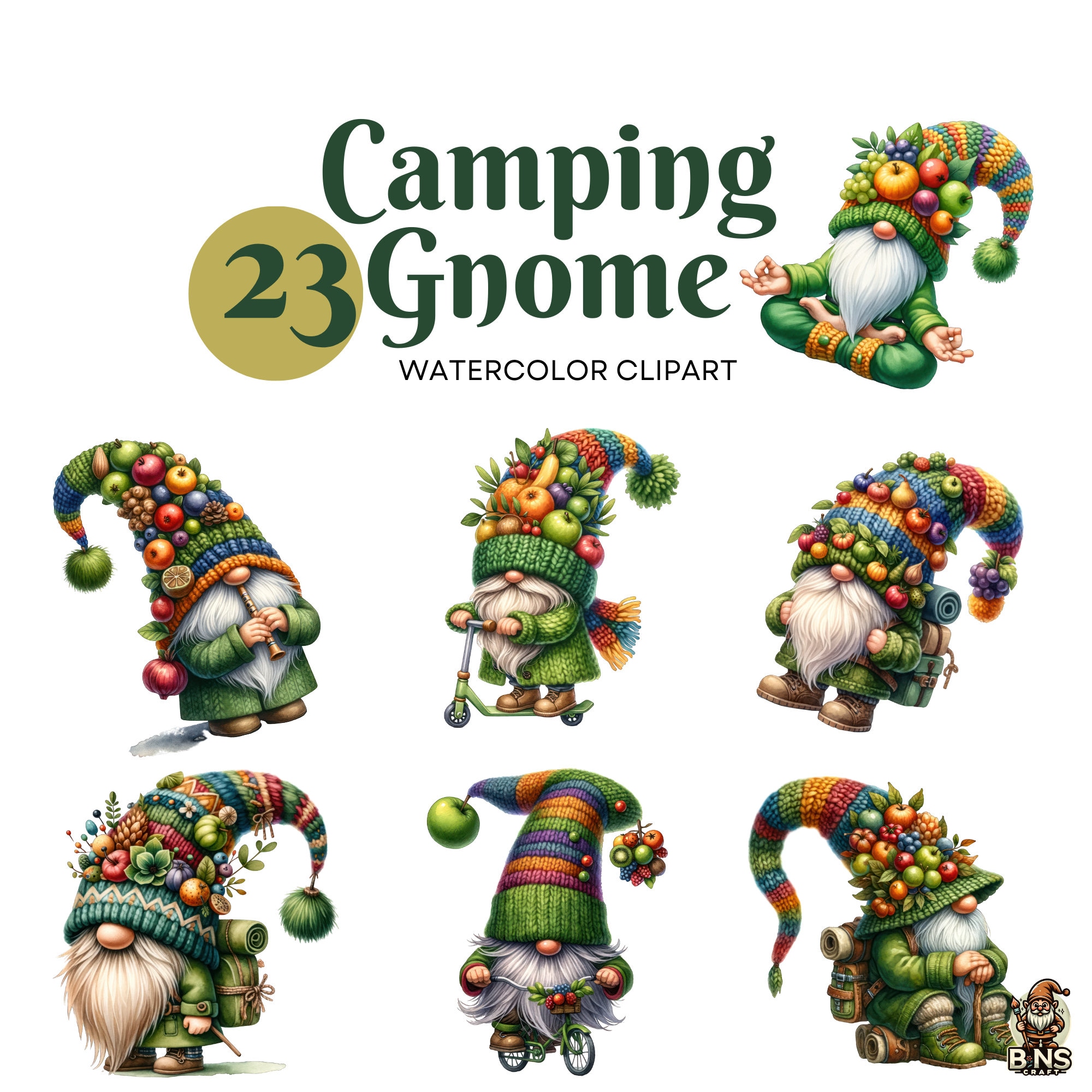 Gnome Clipart 2, Camping Gnome, Gnomes Clipart, Gnome Camping, Cute ...