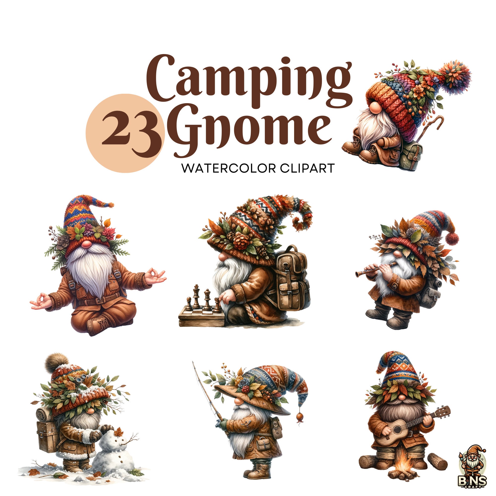 Gnome Clipart 5, Camping Gnome, Gnomes Clipart, Gnome Camping, Cute ...