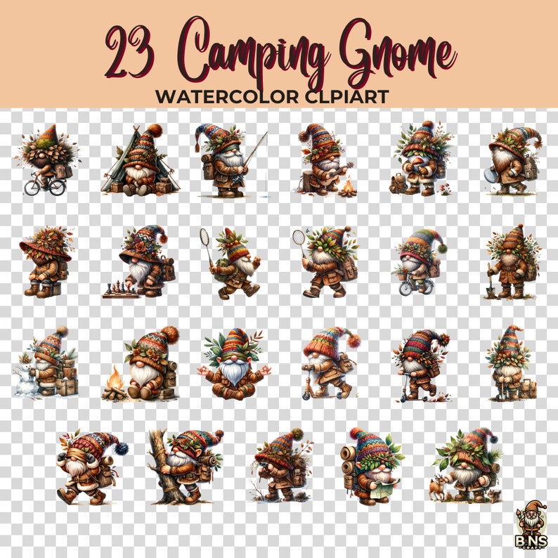 Gnome Clipart 1, Camping Gnome, Gnomes Clipart, Gnome Camping, Cute ...