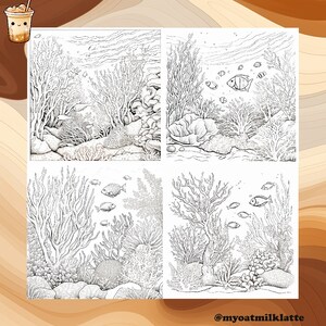 Digital Colouring Book Coral Reefs, for Kids and Adults, Printable ...