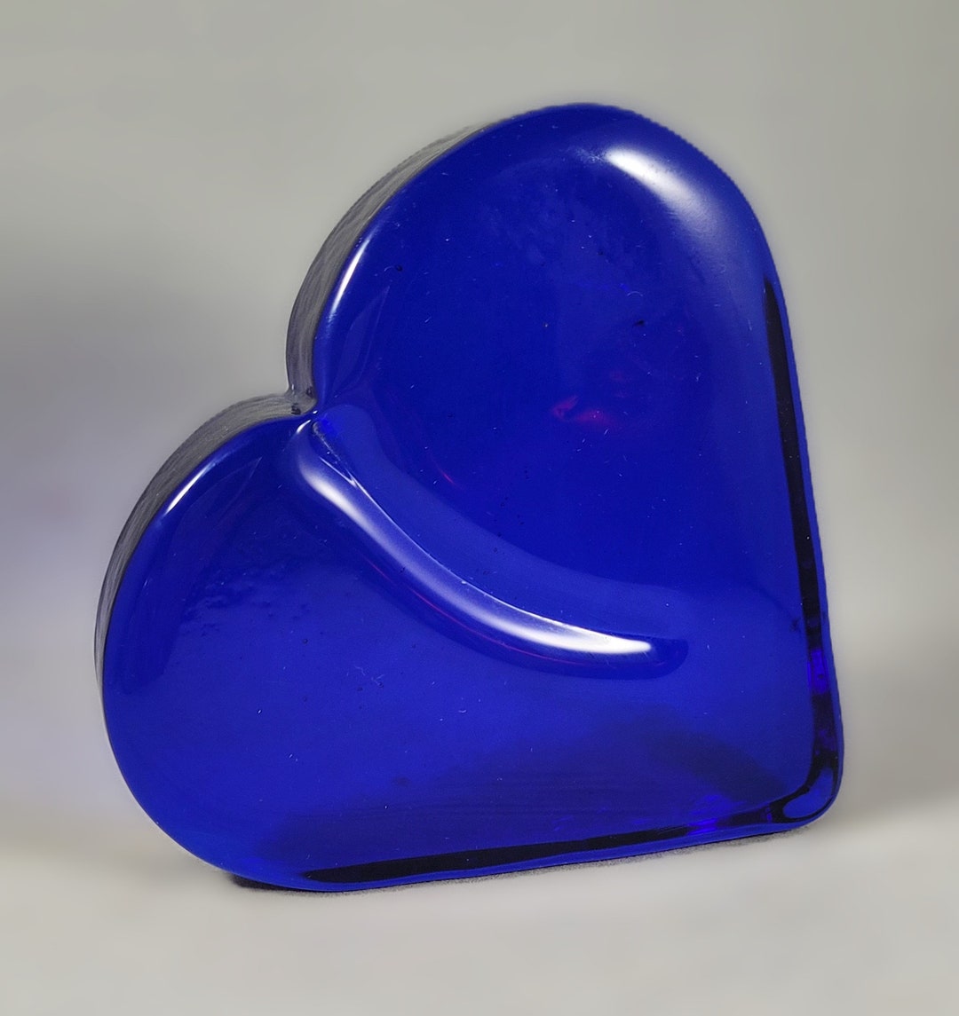 Stunning Cobalt Blue Art Glass Paperweight Unique Handcrafted Decor - Etsy
