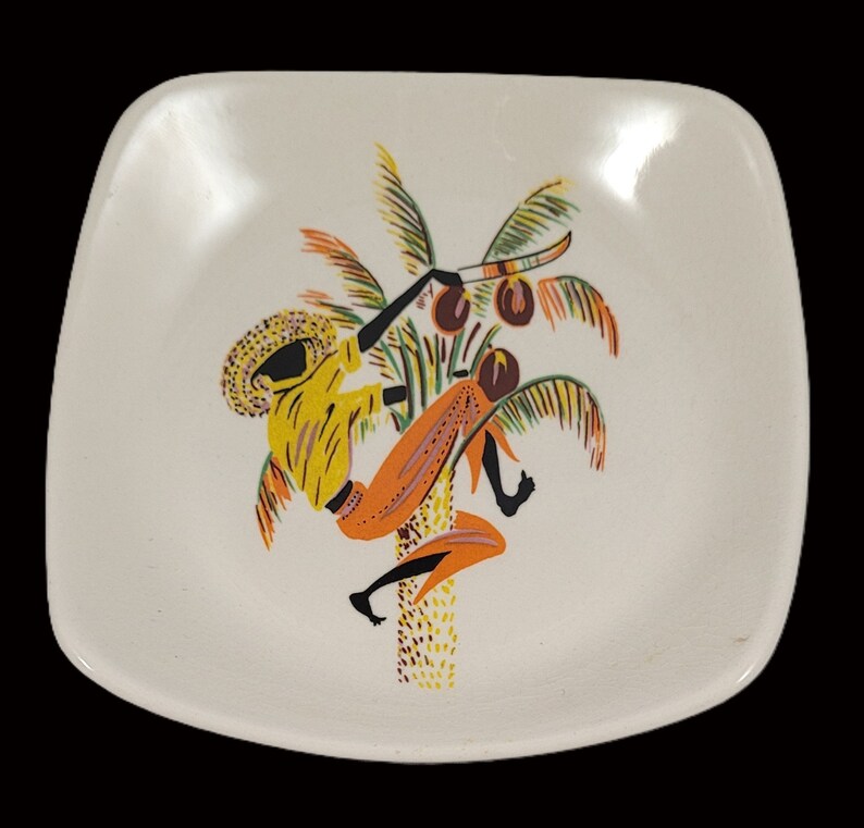 Vintage Mid-century Wade Pottery tropical Fruit Gatherers Tray Dishes ...