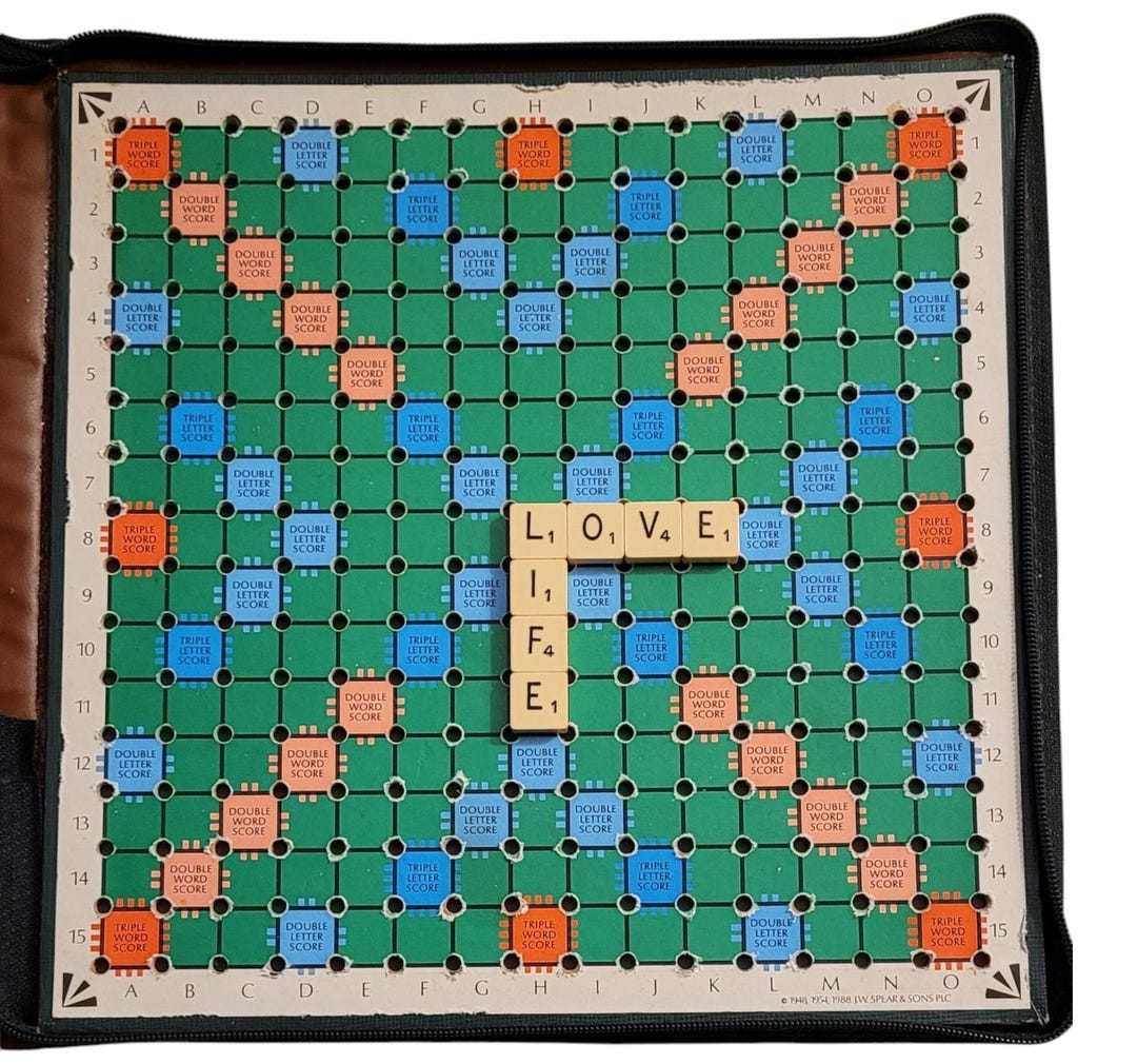 1988 Vintage Travel Scrabble With Peg Tiles – Craft Letters - Etsy