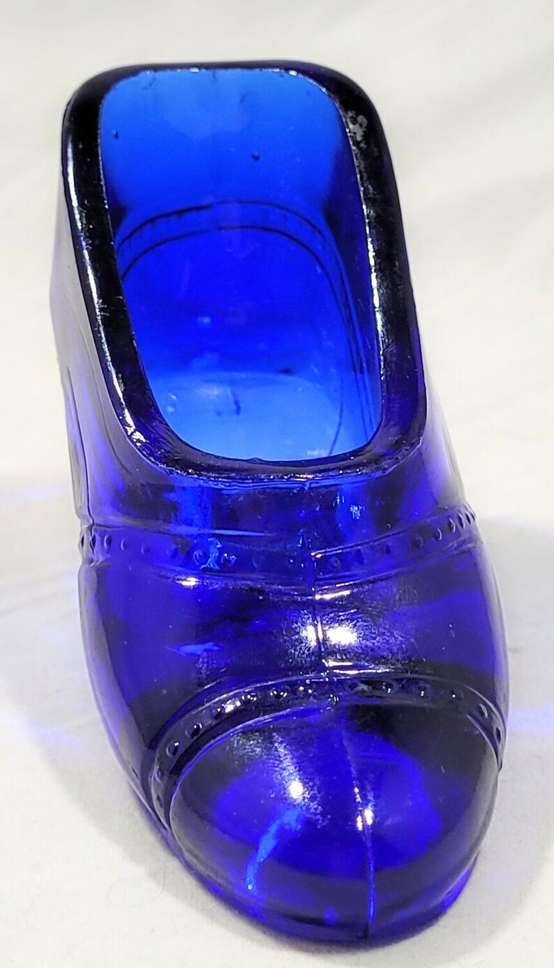 Vintage Victorian Style Cobalt Blue Glass Slipper Shoe – Elegant ...