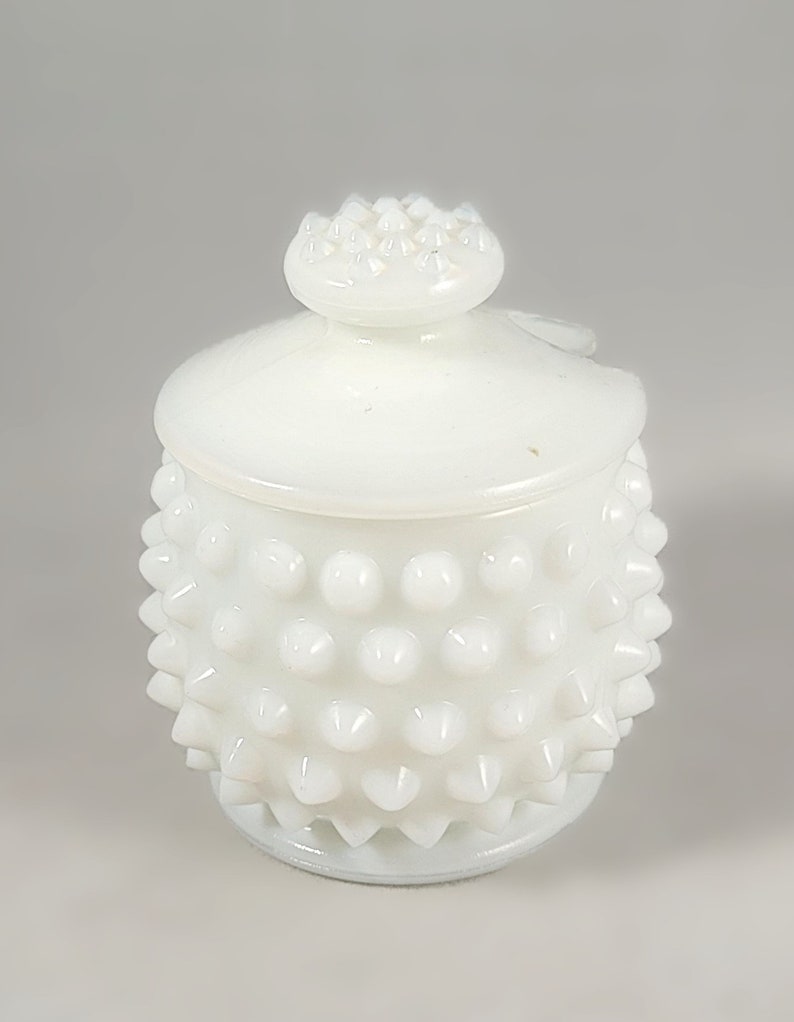 Vintage Fenton Hobnail Milk Glass Mustard Condiment Jar With Lid - Etsy