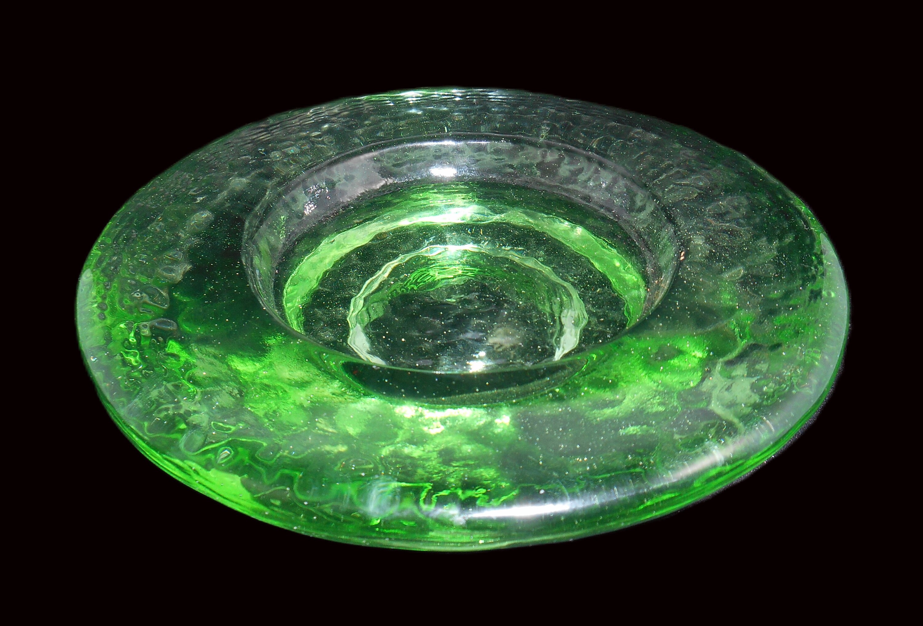 Handcrafted Fire and Light Recycled Art Glass Green Wine Stand Candle ...