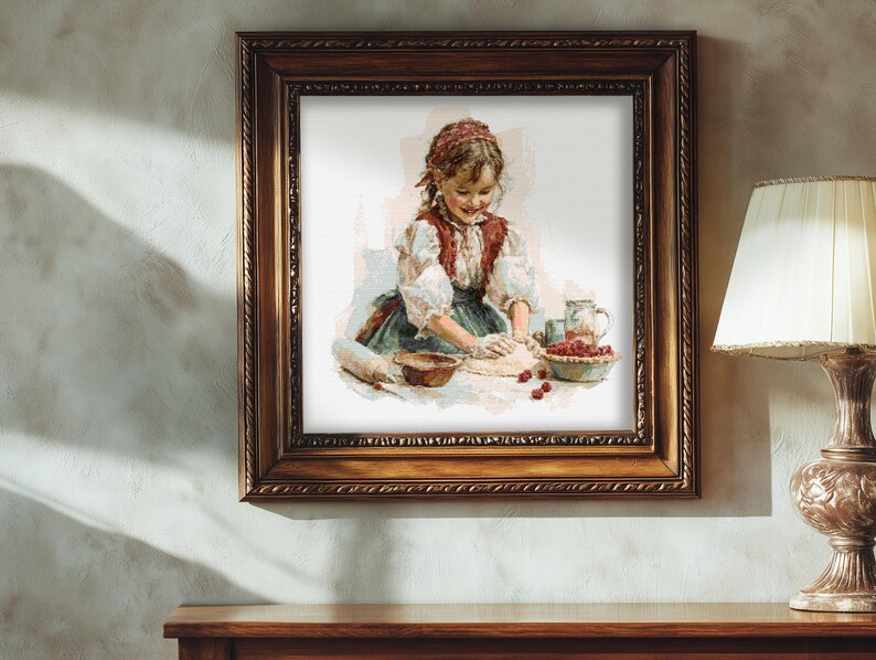 Vintage Cross Stitch Pattern: Raspberry Pies (PDF Download, Pattern ...