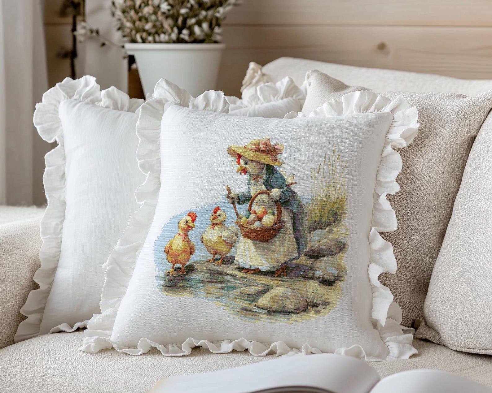 Vintage Chicken Cross Stitch Pattern: Mummy (PDF Download, Pattern ...