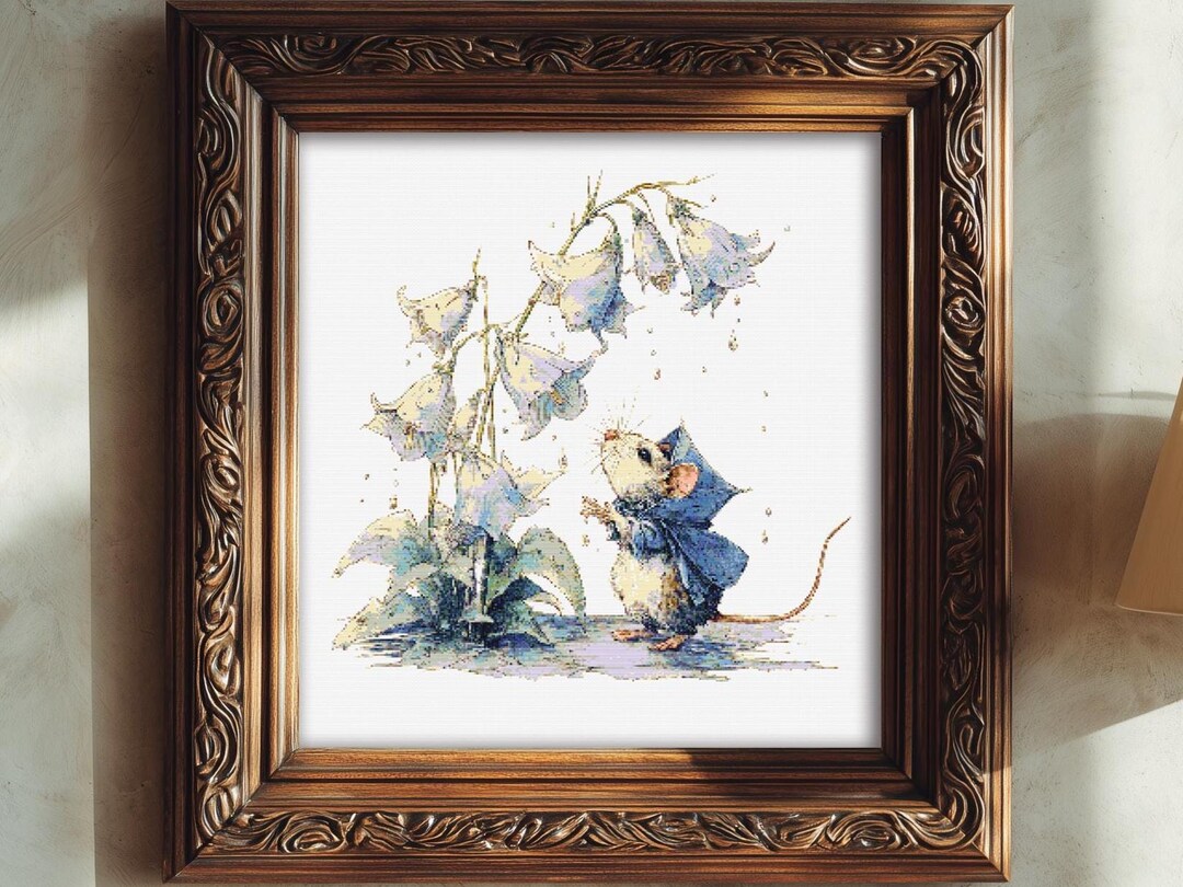 Vintage Cross Stitch Pattern: Washing With Dew (PDF Download, Pattern ...